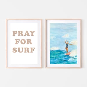 Pray for Surf Print, Surf Poster, Surf Wall Art, Surf Quote, Surf ...