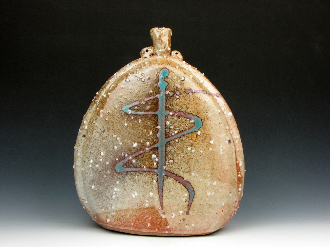 Extra Large Flask Vase With Feldspar Inclusions 11 X 9 X 2.5 Goneaway ...