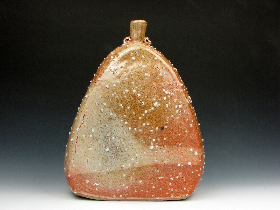 Extra Large Flask - Vase - With Feldspar Inclusions - 12" X 9.5" X 3 ...