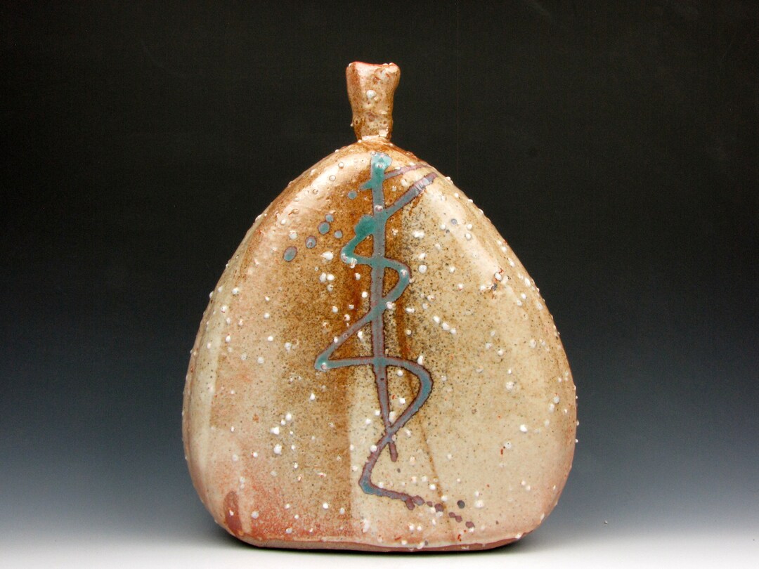 Elegant Extra Large Flask - Vase - With Feldspar Inclusions - 12" X 10 ...