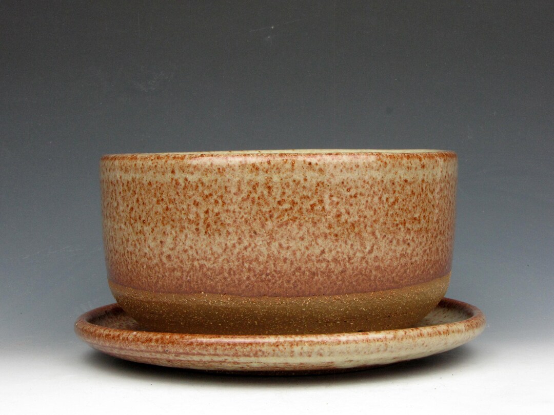 Planter With Saucer - Plant Pot - Cream Colored - 3.5" X 7" X 7 ...