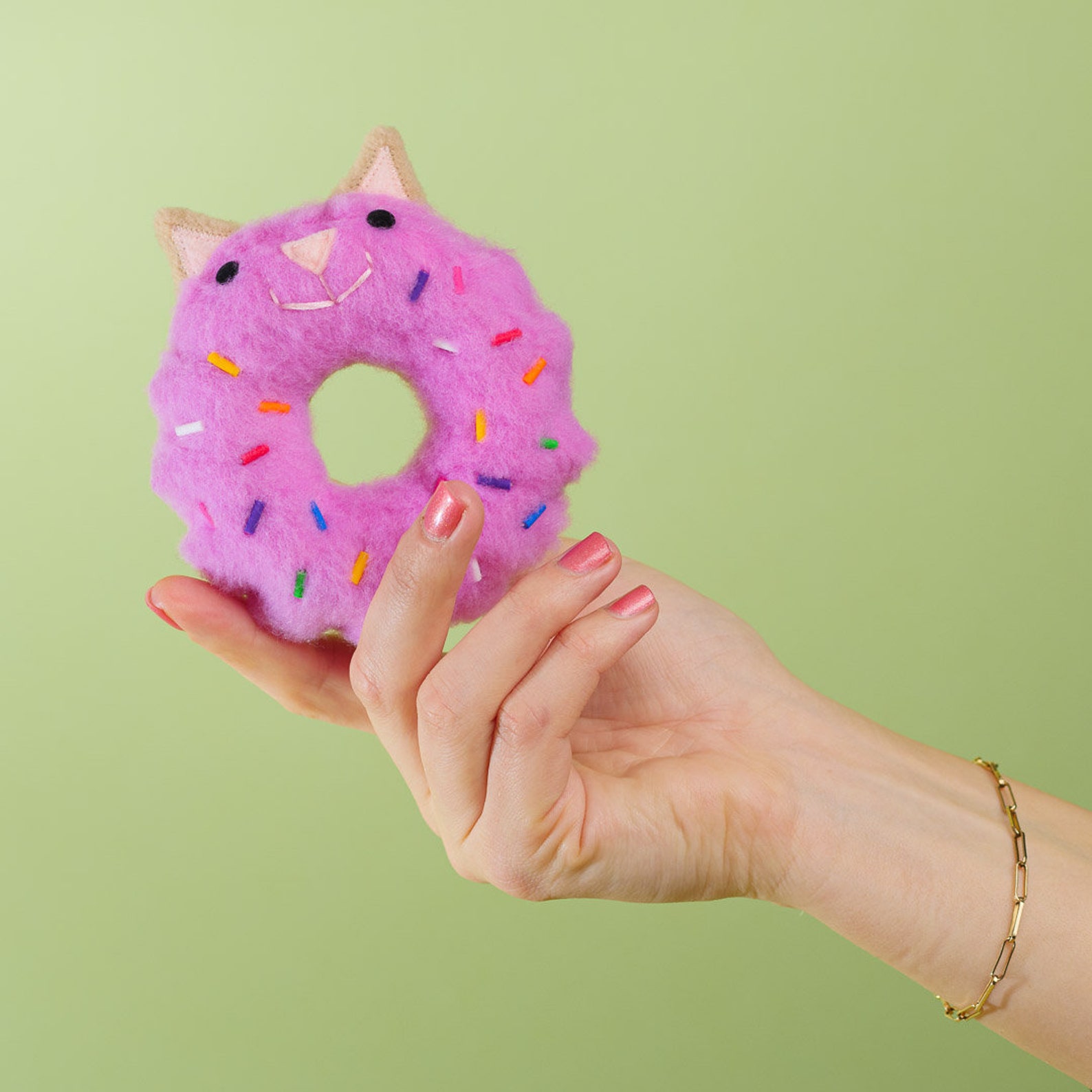 Mini Donut Cat Handmade Plush Toy Strawberry Furrrosted kawaii Plush ...