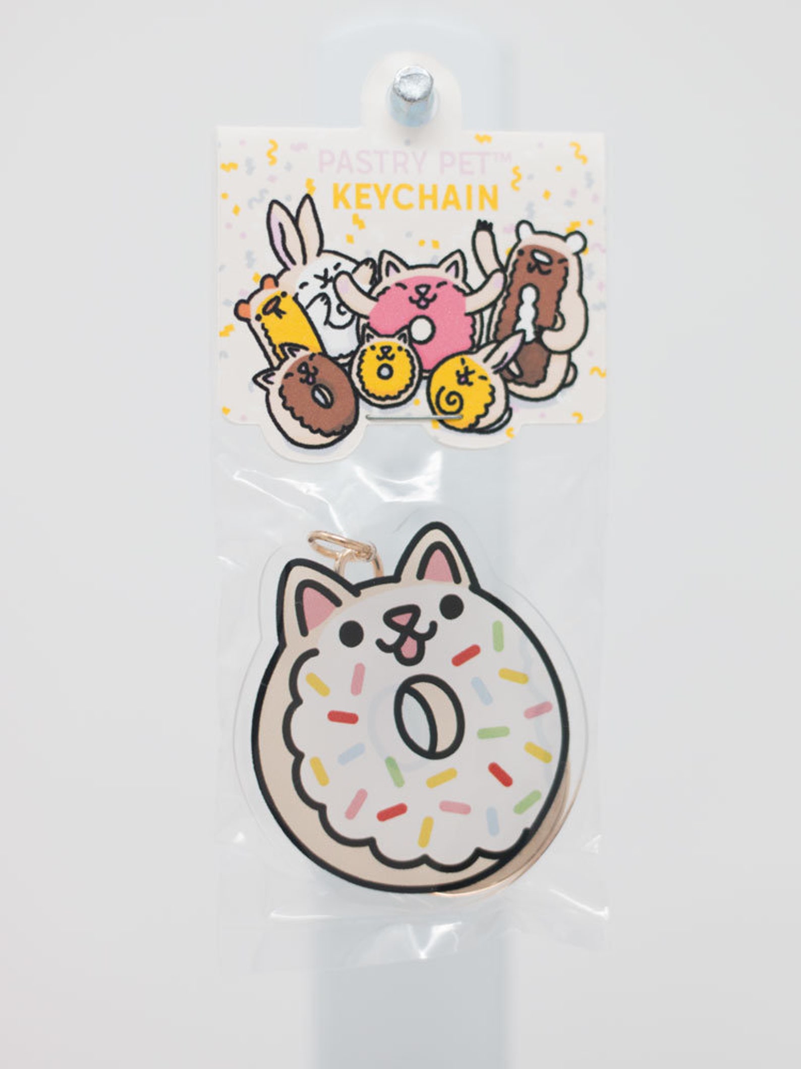 Sprinkle Mini Donut Cat Keychain Rainbow Triple Chocolate | Etsy