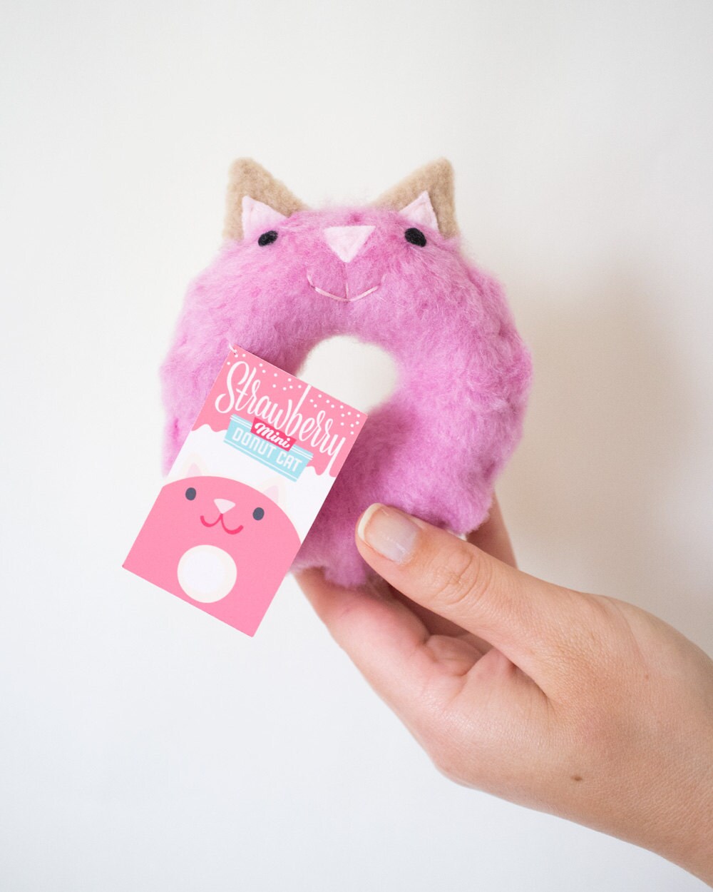 Mini Donut Cat Handmade Plush Toy Strawberry Furrrosted - Etsy España