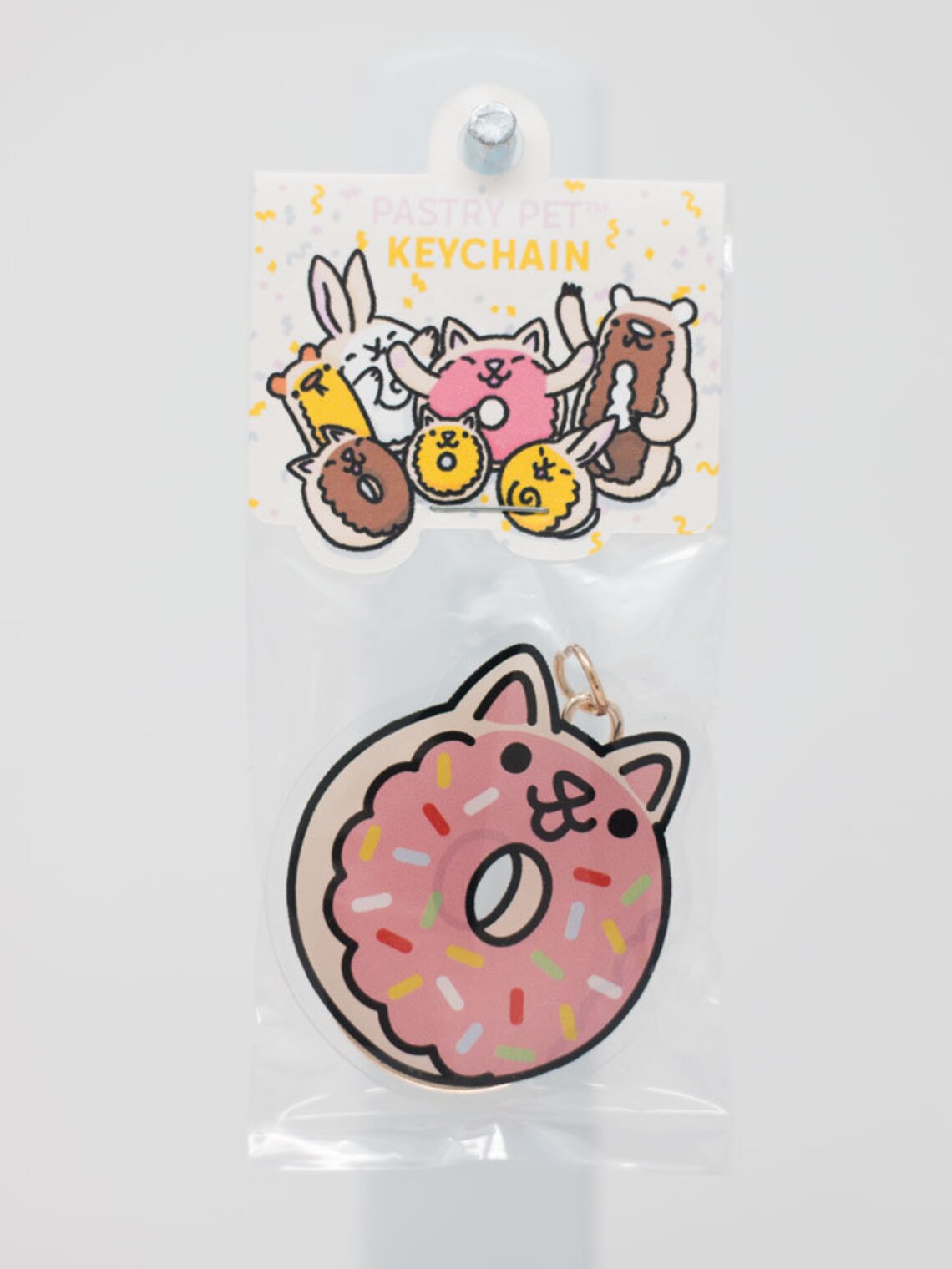 Sprinkle Mini Donut Cat Keychain Rainbow Triple Chocolate | Etsy