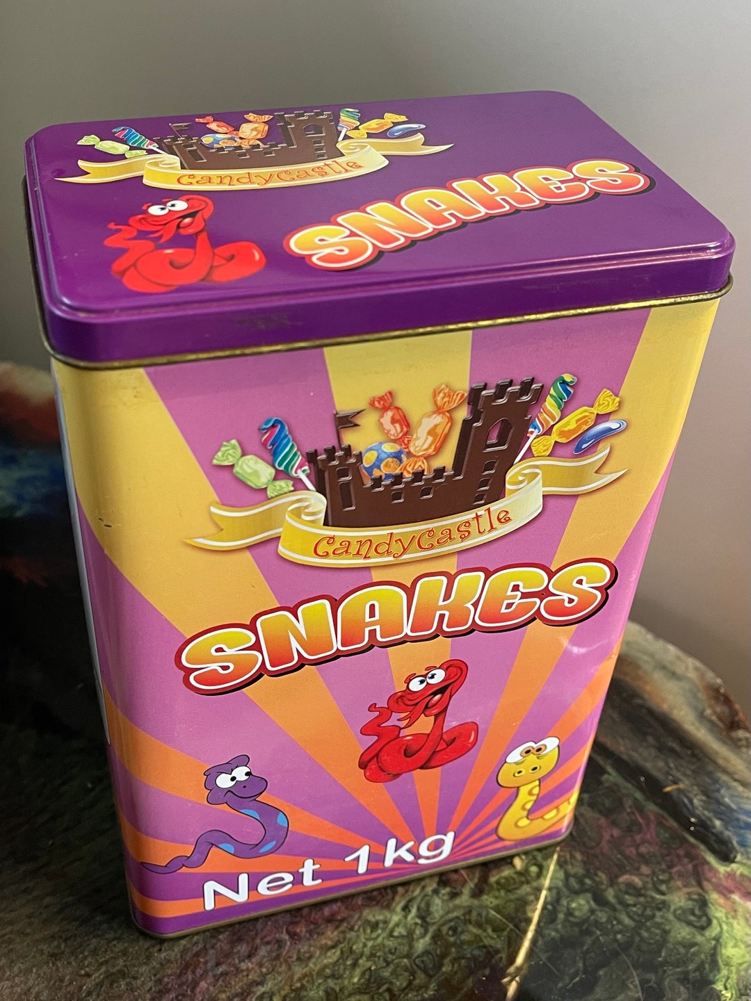 Collectable Retro Tin Snakes Candycastle Confectionery Lollies Storage ...