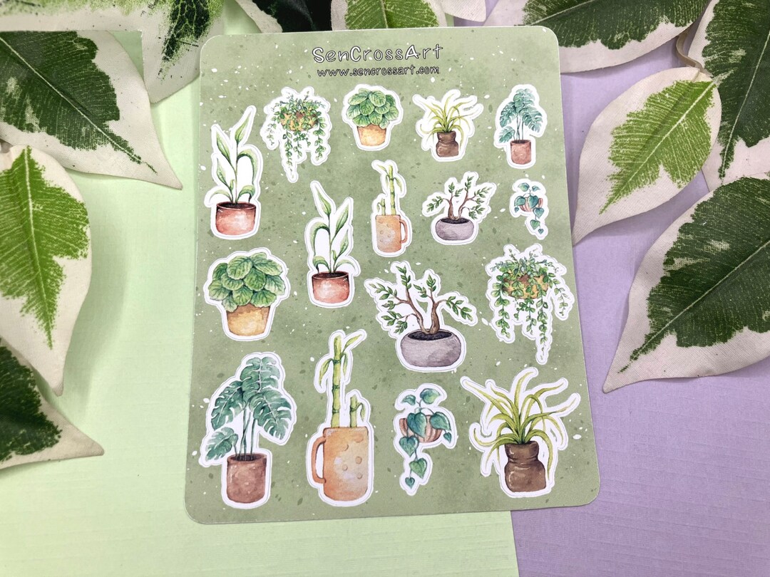 House Plant Sticker Sheet - Etsy