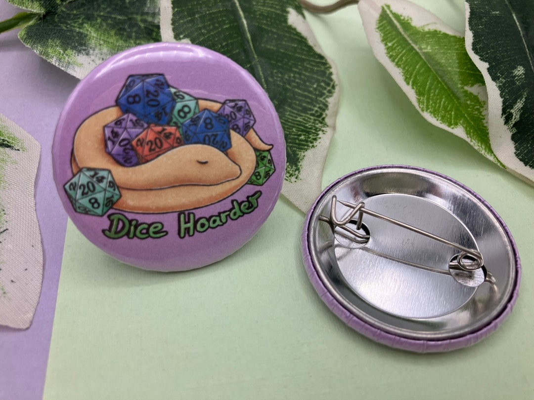 Cute Dice Hoarder Button, Cute Snake Button - Etsy