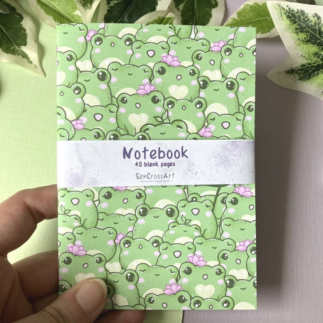 Cute Handmade Notebook, Cute Frog Notebook With 40 Pages for Notetaking ...