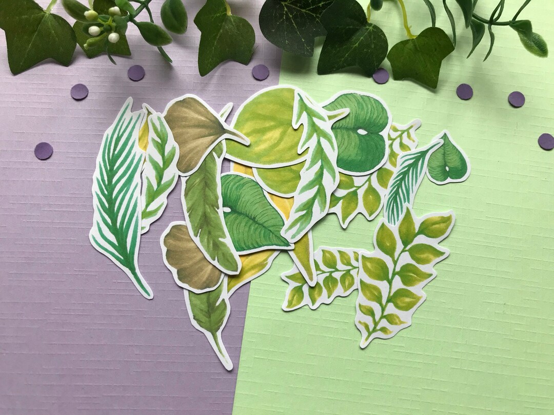 Green Leaf Sticker Pack - Etsy