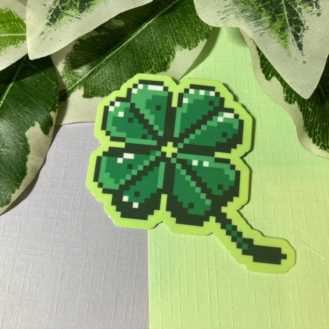 Pixel Shamrock Waterproof Vinyl Sticker - Etsy