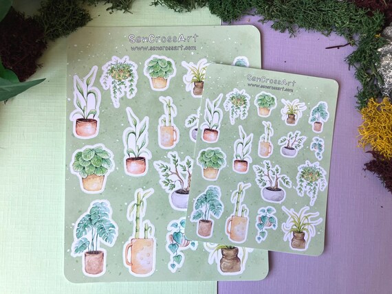 House Plant Sticker Sheet - Etsy