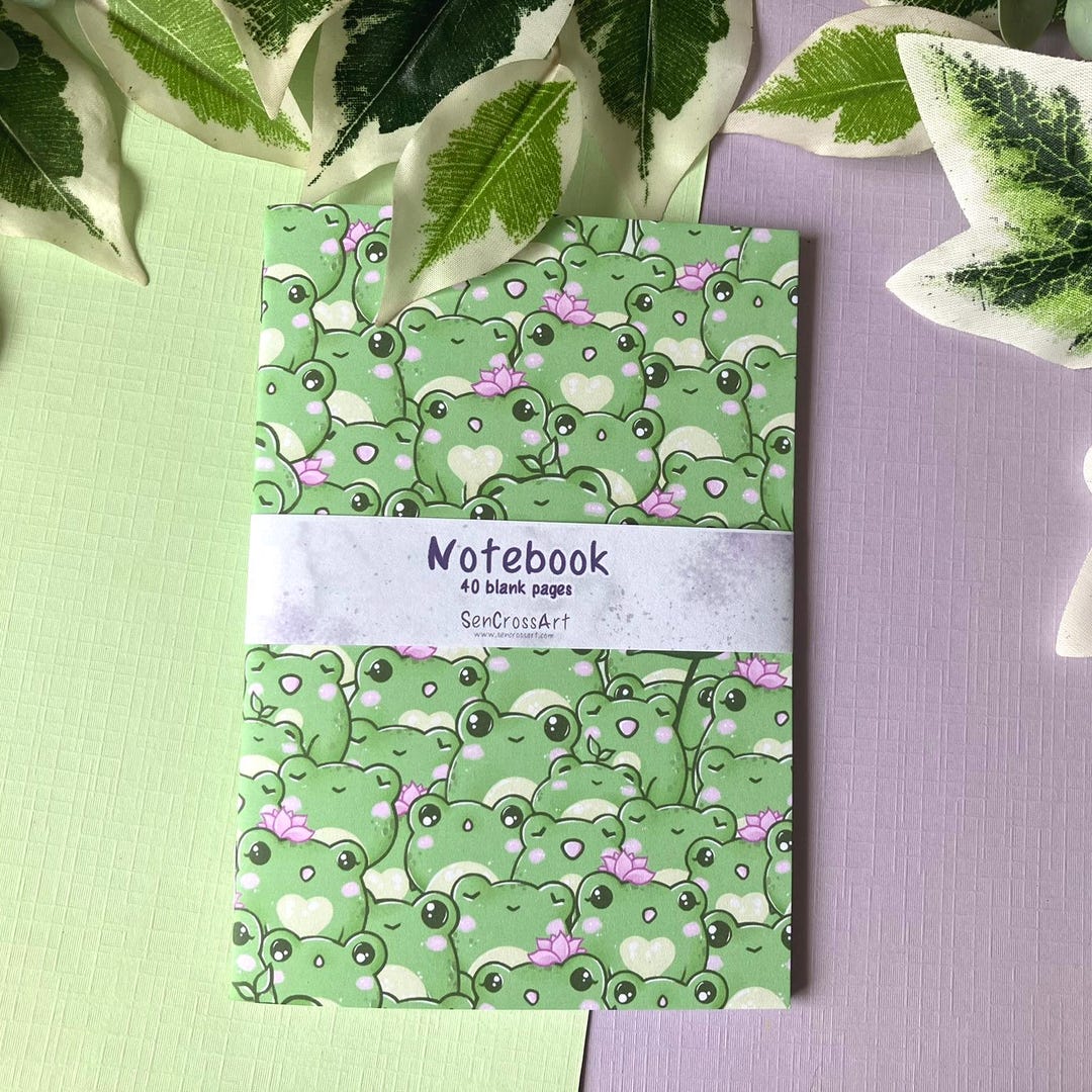 Cute Handmade Notebook, Cute Frog Notebook With 40 Pages for Notetaking ...