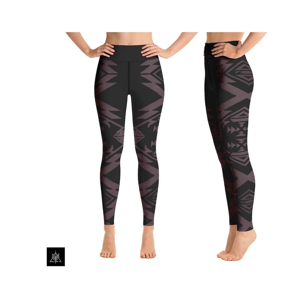 Black Aztec Leggings for Women, High Quality Activewear for Yoga ...
