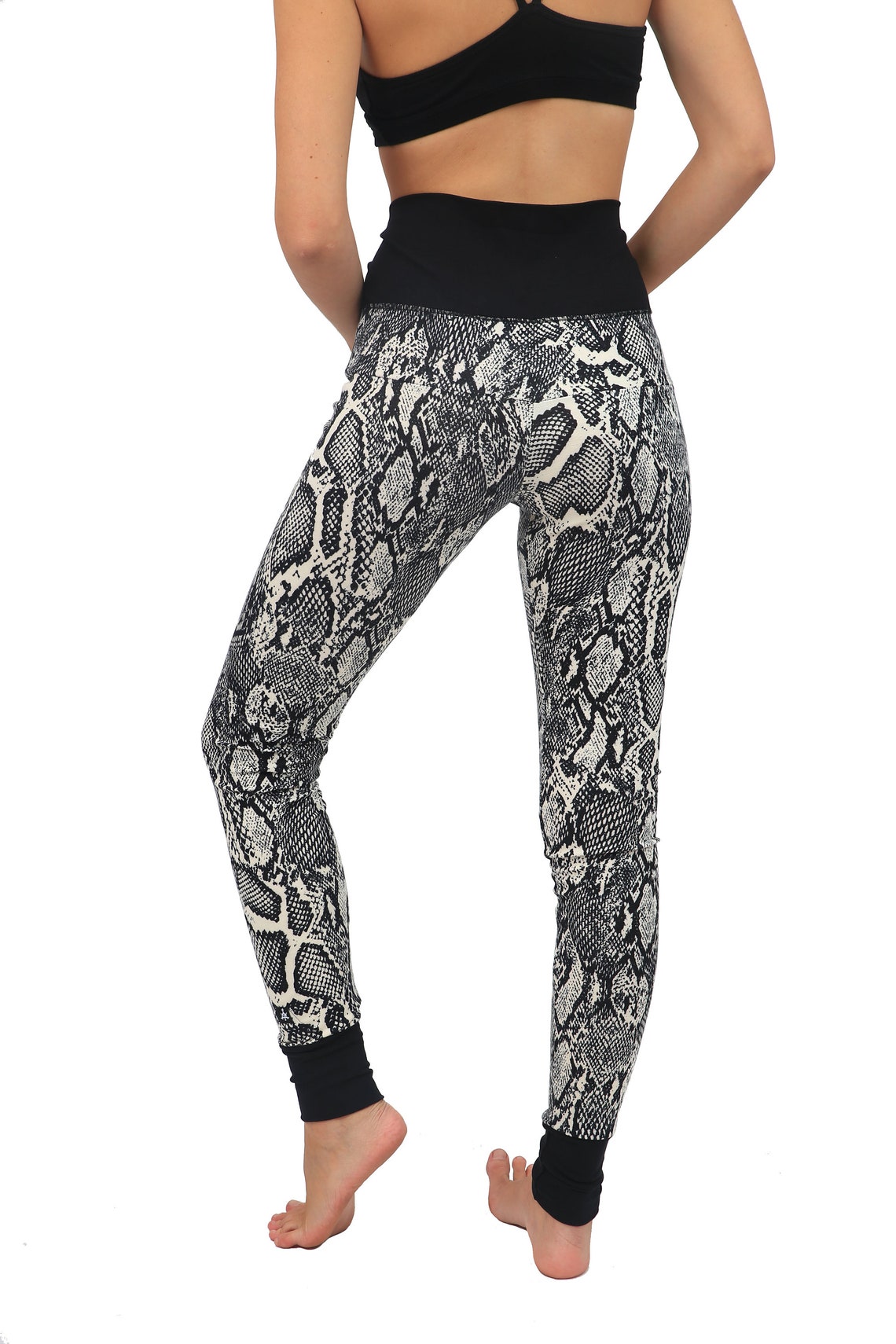 Women Snake Print Leggings, Warm Leggings for Winter, Boho Chic ...