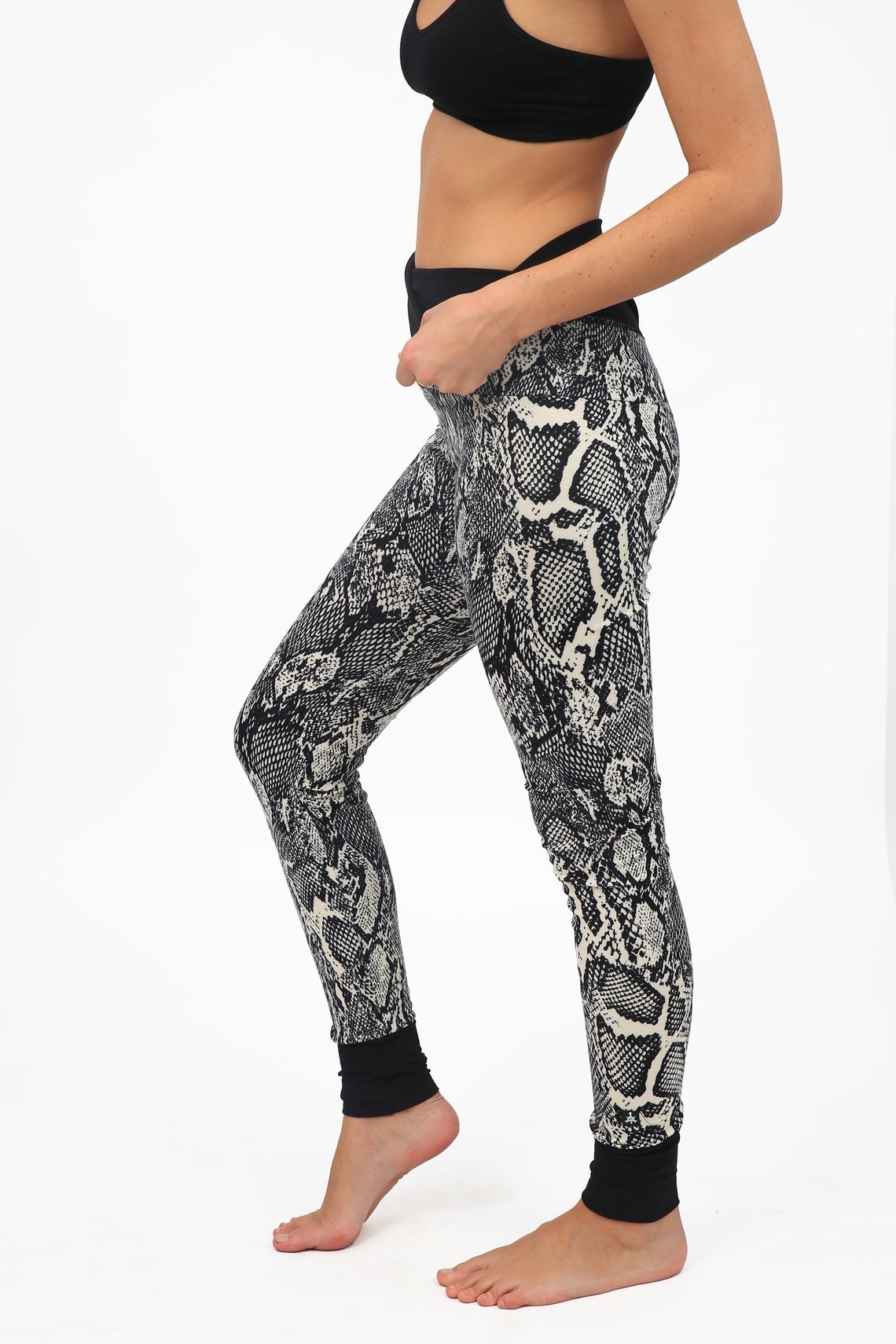 Women Snake Print Leggings, Warm Leggings for Winter, Boho Chic ...