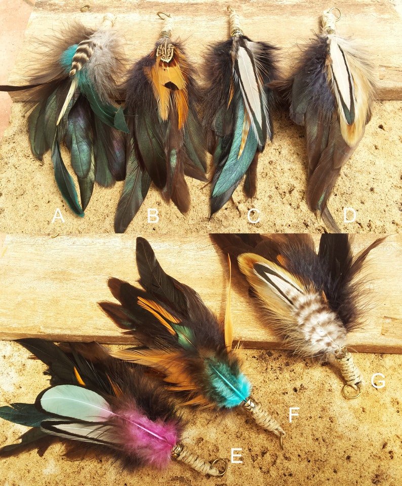 Feathers Keychain Tassel Boho Accessories Key Chain Brown - Etsy
