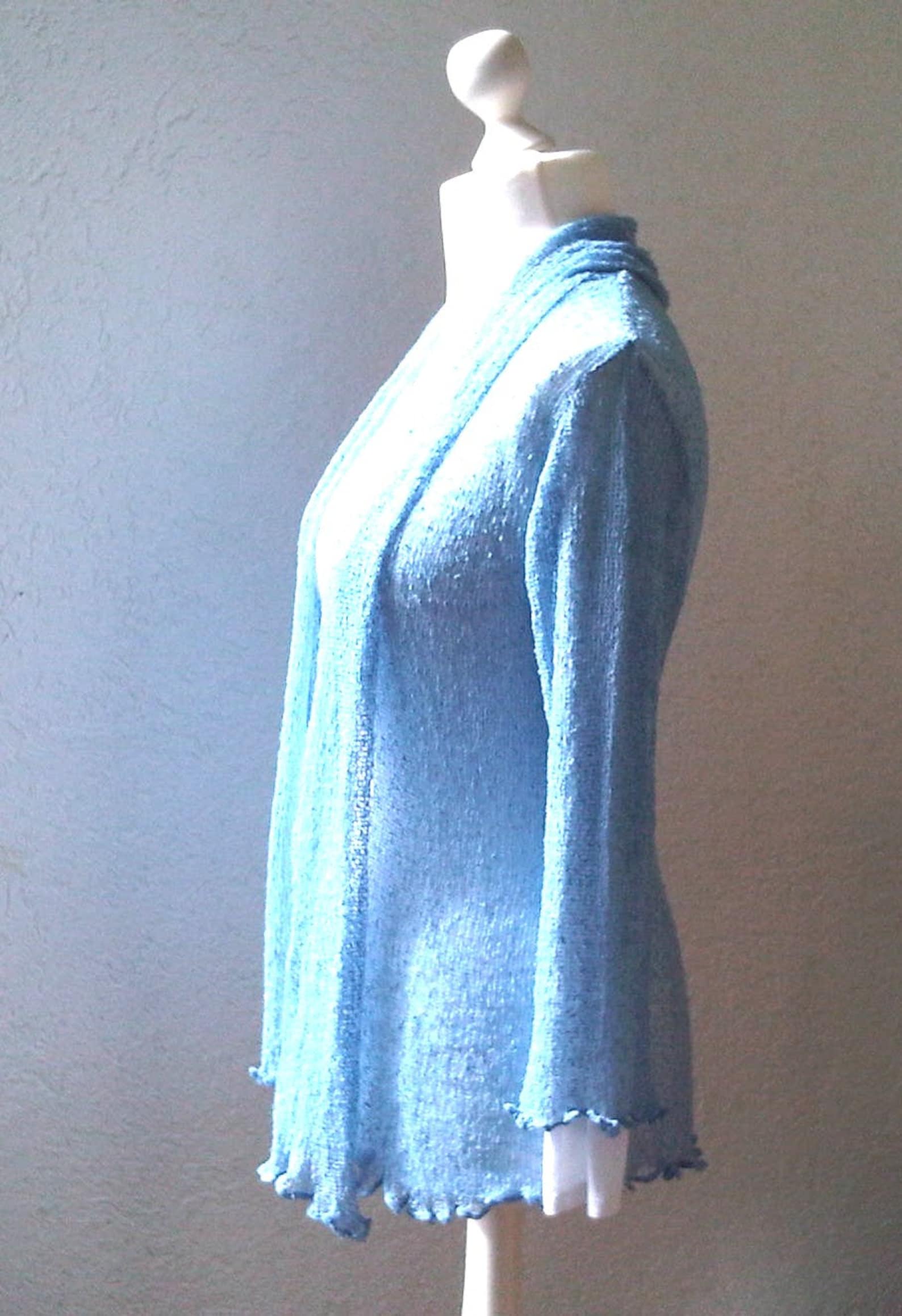 Ladies Knitted Blazer Blue Jacket Scarf Cardigan MALIBU BLUE Shawl ...