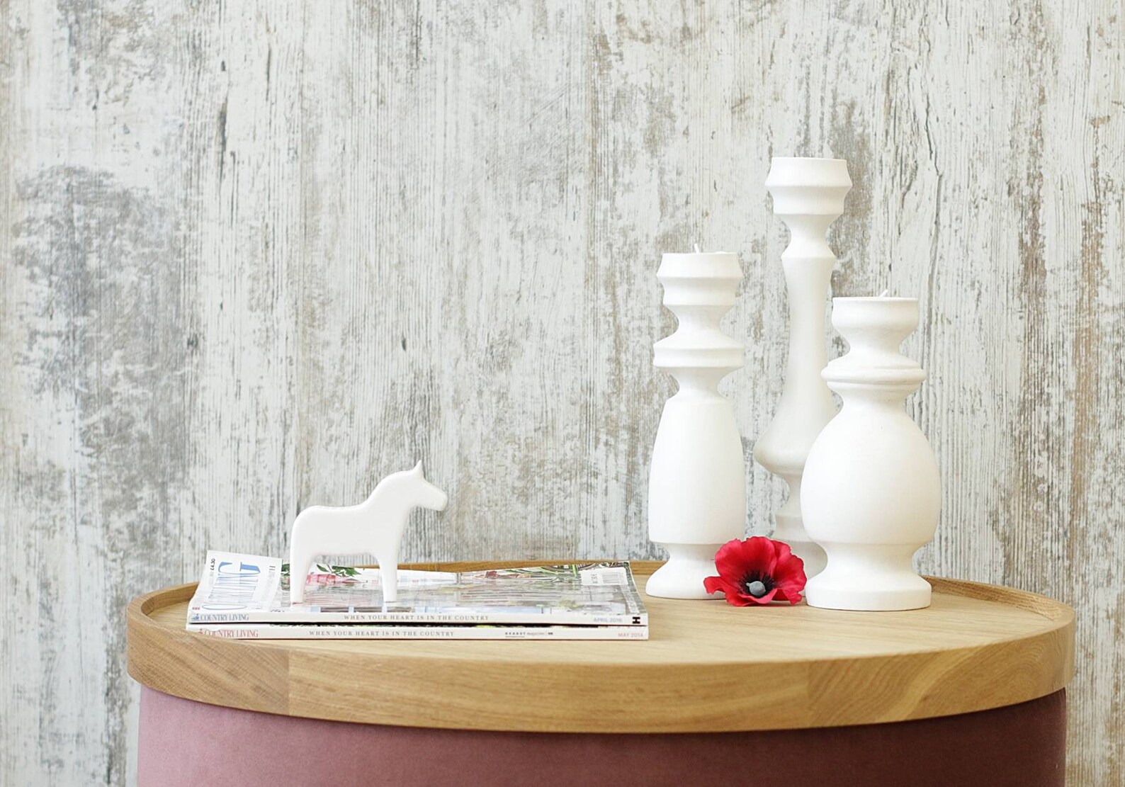 Wooden Candle Holders/White Candle holder/Wedding set/Handmade | Etsy