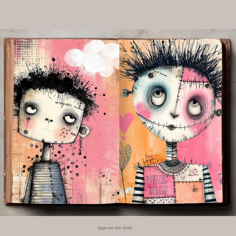 Ragdoll Zombies Halloween Junk Journal / Scrapbook Papers for Personal ...