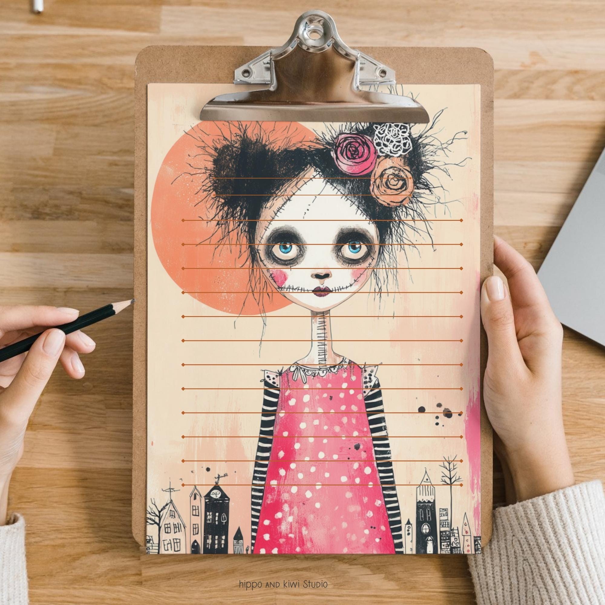 Ragdoll Zombies Halloween Junk Journal / Scrapbook Papers for Personal ...