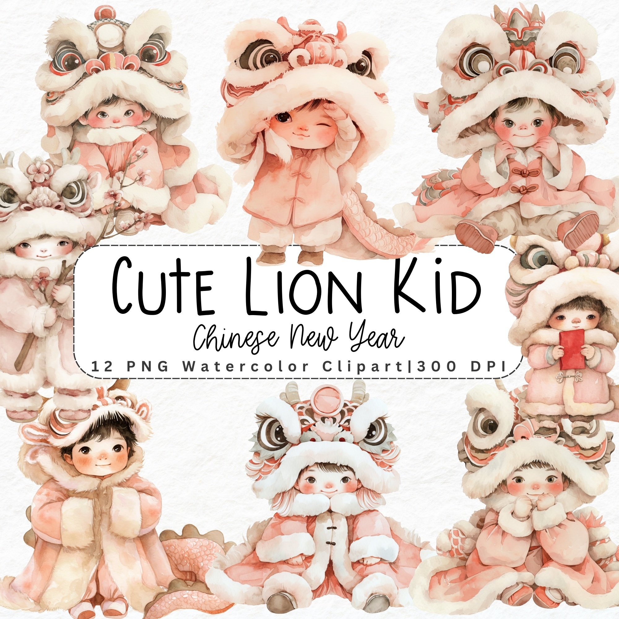 Chinese New Year Clipart, 2024 Chinese New Year, Pink Lion Dance ...