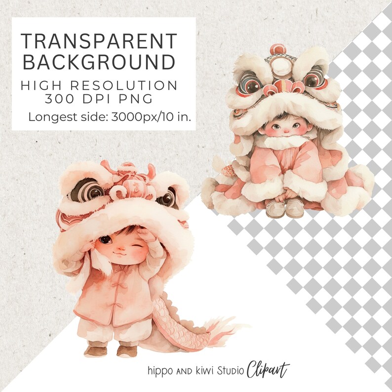 Chinese New Year Clipart, 2024 Chinese New Year, Pink Lion Dance ...