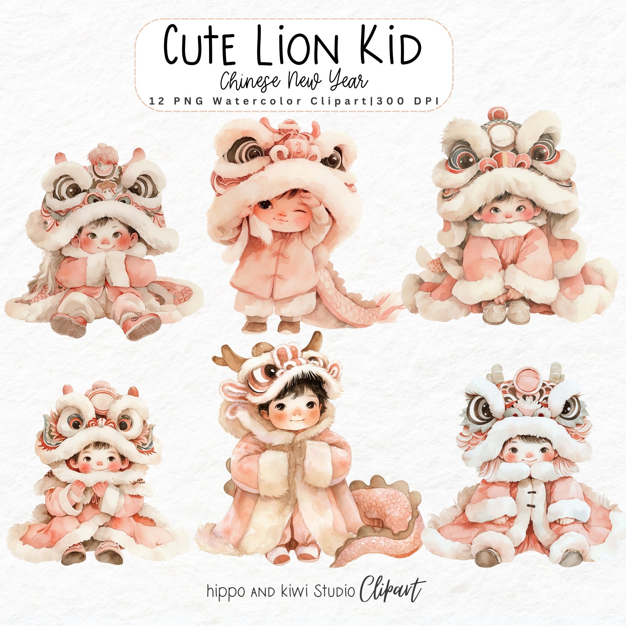 Chinese New Year Clipart, 2024 Chinese New Year, Pink Lion Dance ...