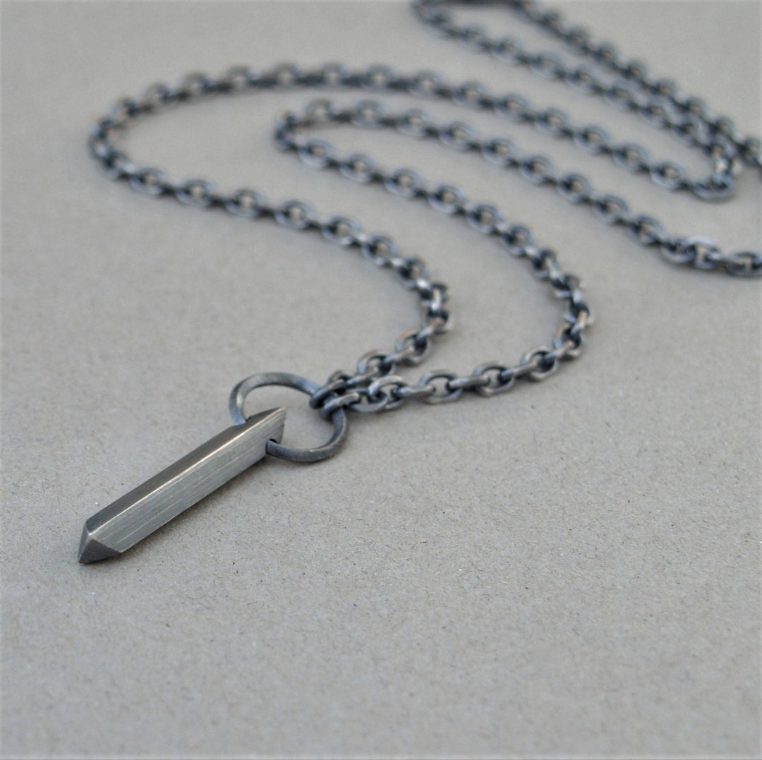 Oxidised or Polished Solid Silver Large Amulet Pendant and Loop Detail ...