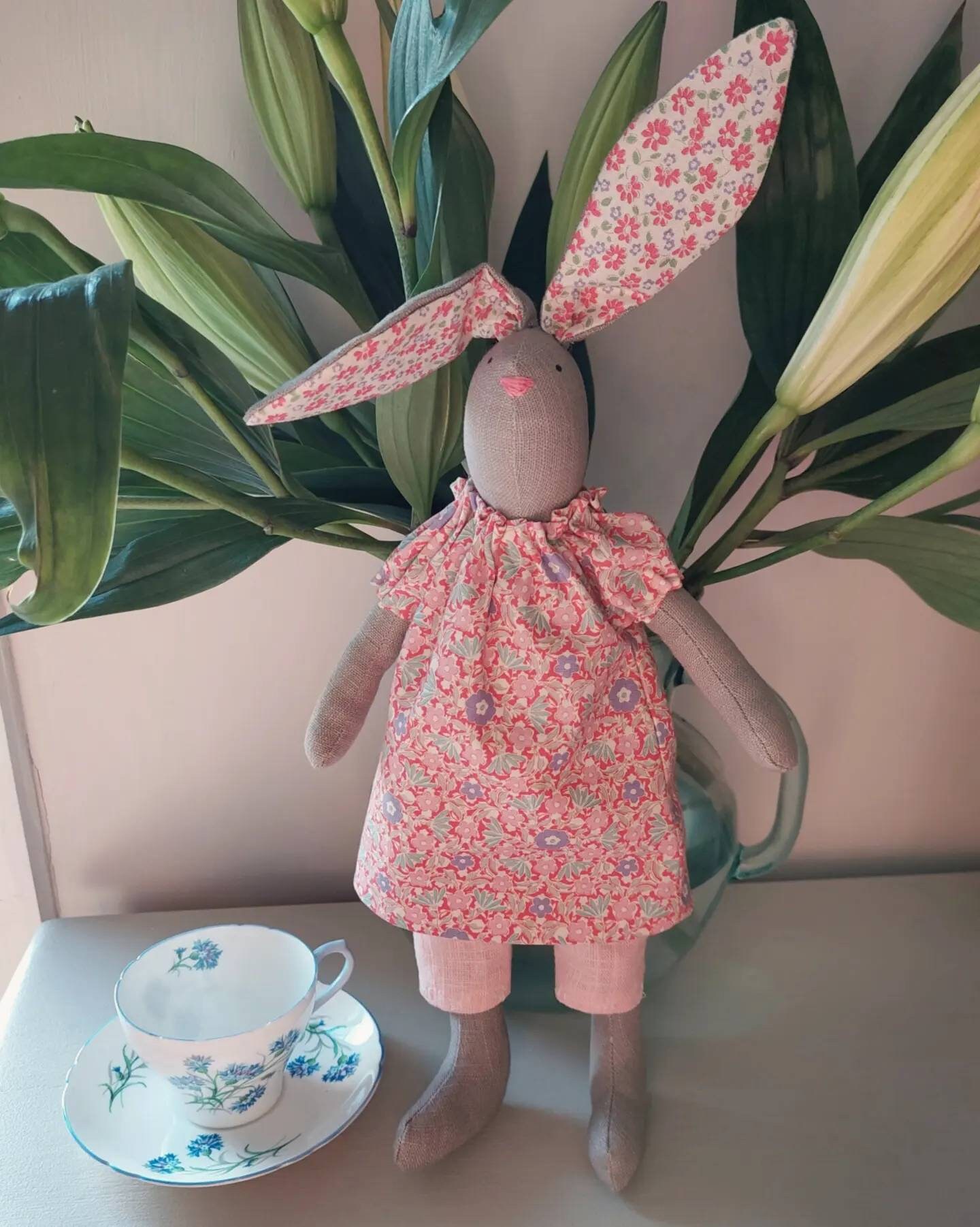 Ornaments Ornaments & Accents Pretty little grey linen Tilda bunny with ...