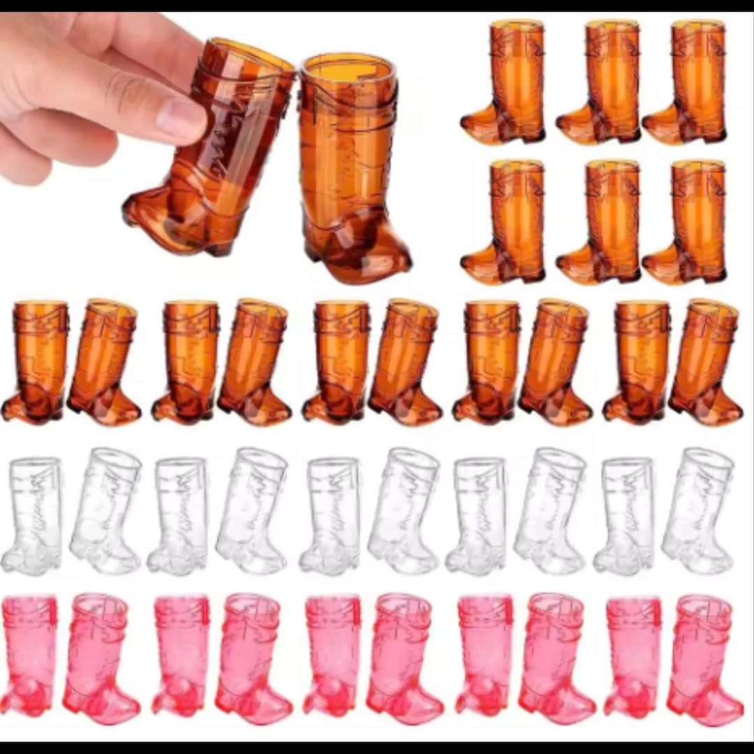 Mini Cowboy Boot Glasses / 10 Pc Set Western Themed Party ...