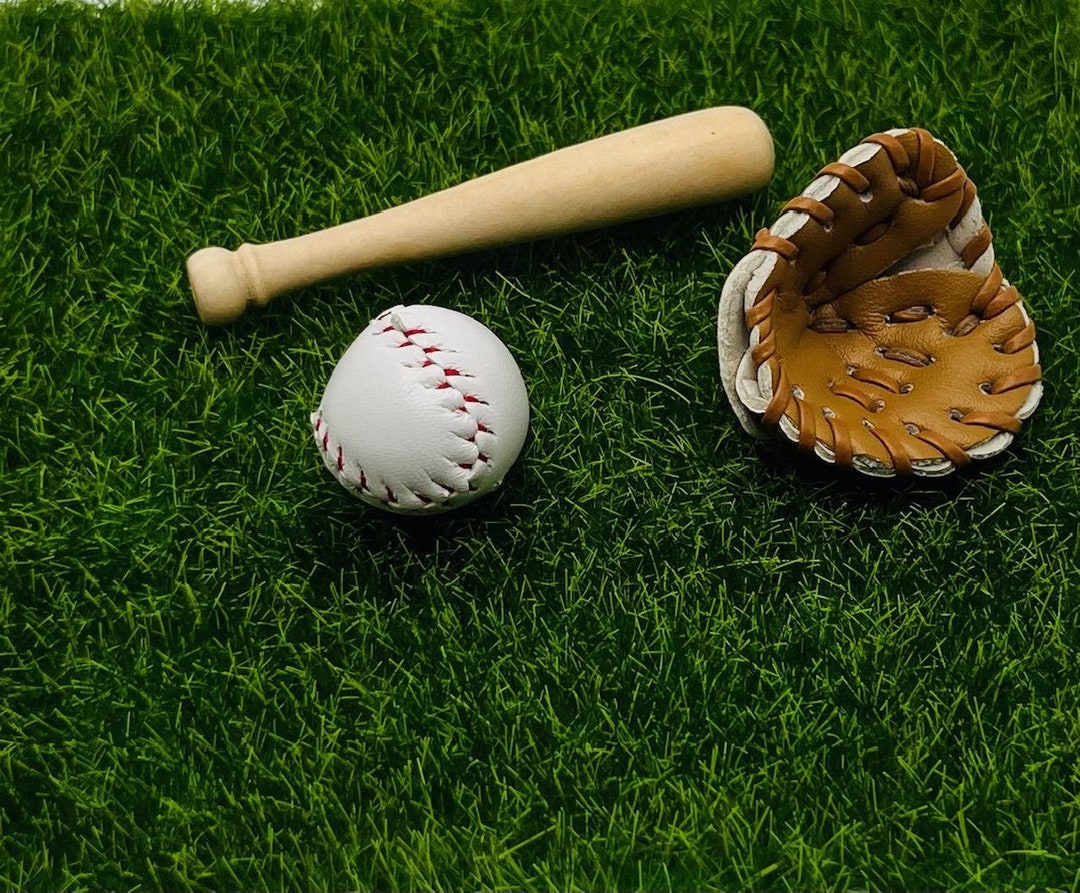 Miniature Baseball / Miniature Baseball Glove / Elf Prop / Cake Topper ...
