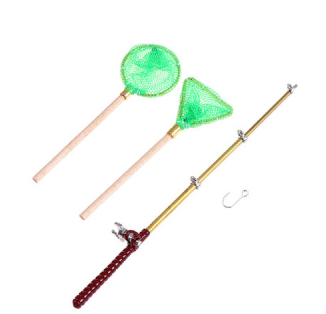 Elf Prop Miniature Fishing Pole Nets Fake Fish Dollhouse - Etsy