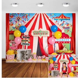 Circus Animal Balloons First Birthday Highchair Banner Balloons Circus ...