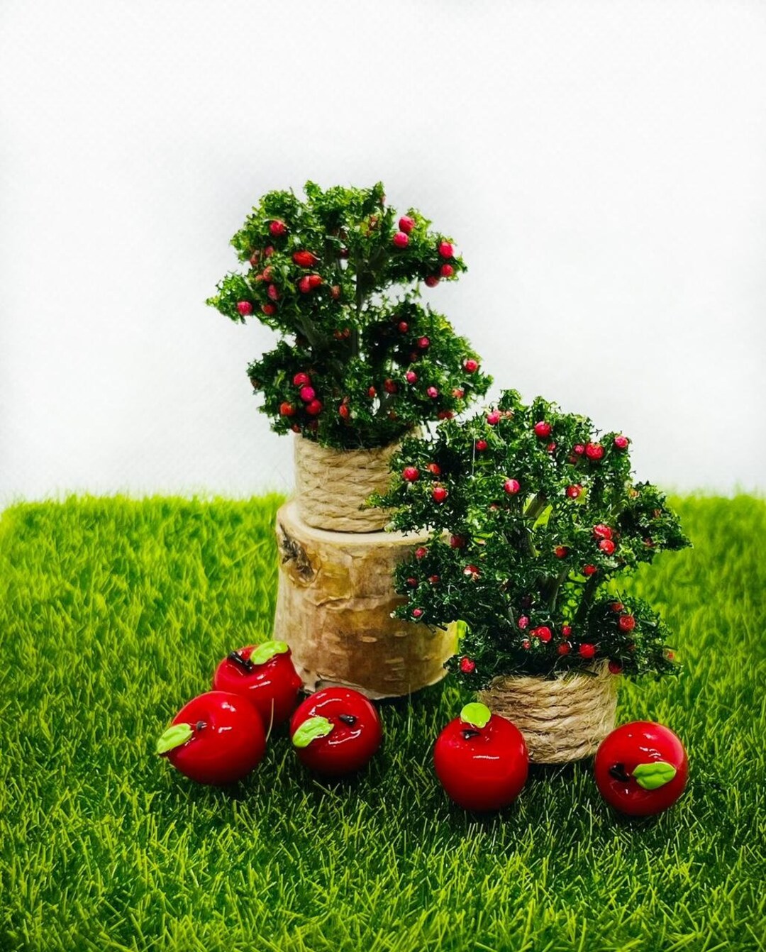 Miniature Apple Tree, Dollhouse Accessory, Elf Prop, Outdoor Decor for ...