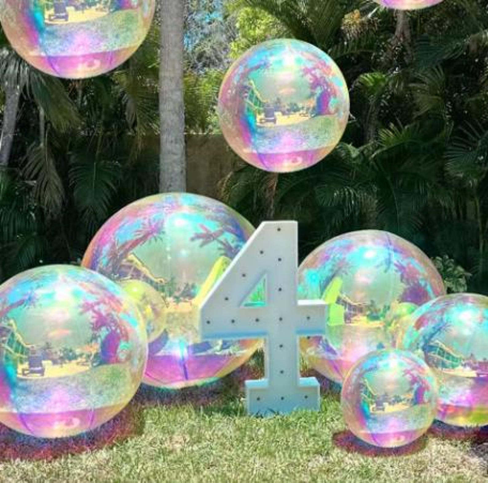 Large 4D Holographic Balloons: Rainbow Party Wedding Decorations - Etsy