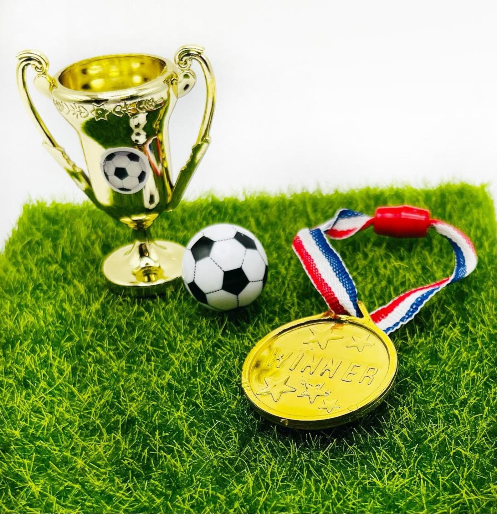 Miniature Soccer Trophy & Medal Set: 12" Doll Sports Prop - Etsy