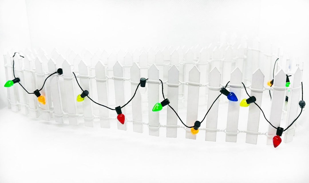 1:6 Scale Dollhouse Christmas Lights, Miniature White Picket Fence, Elf ...