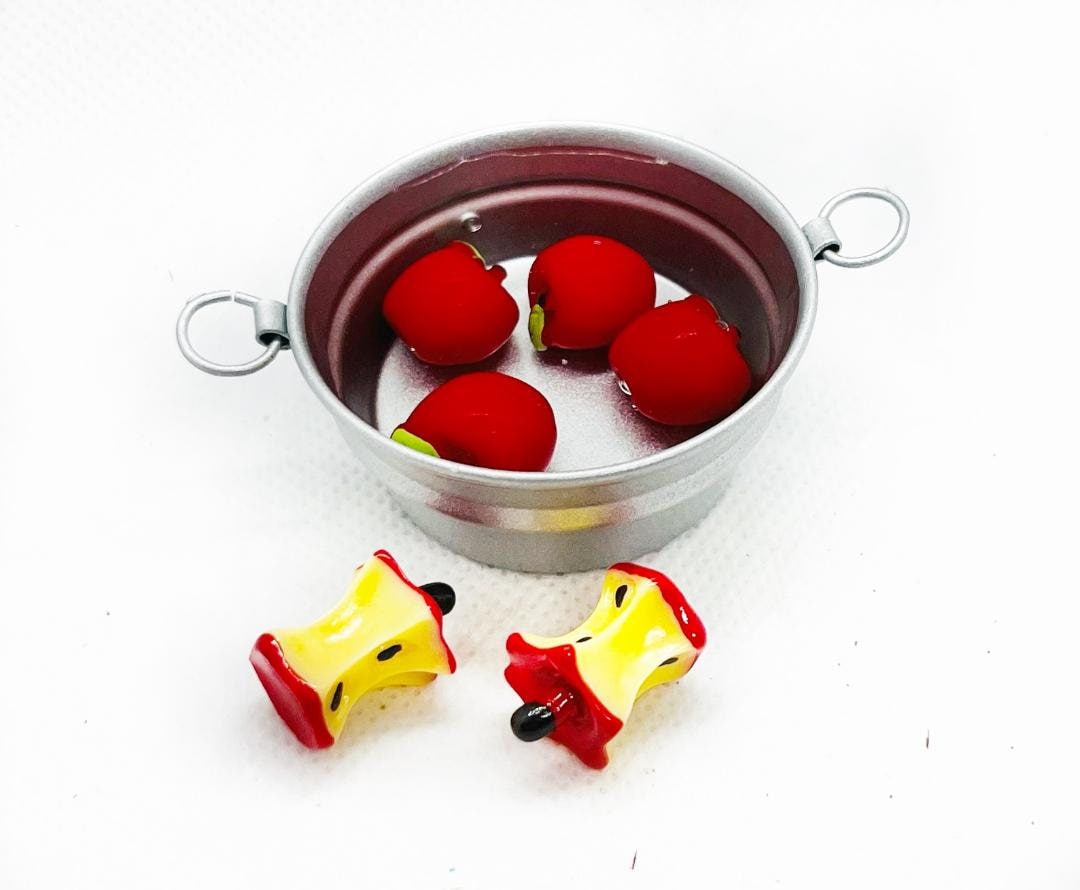 Elf Prop Bobbing for Apples, Dollhouse Fruit, Miniature Apples - Etsy