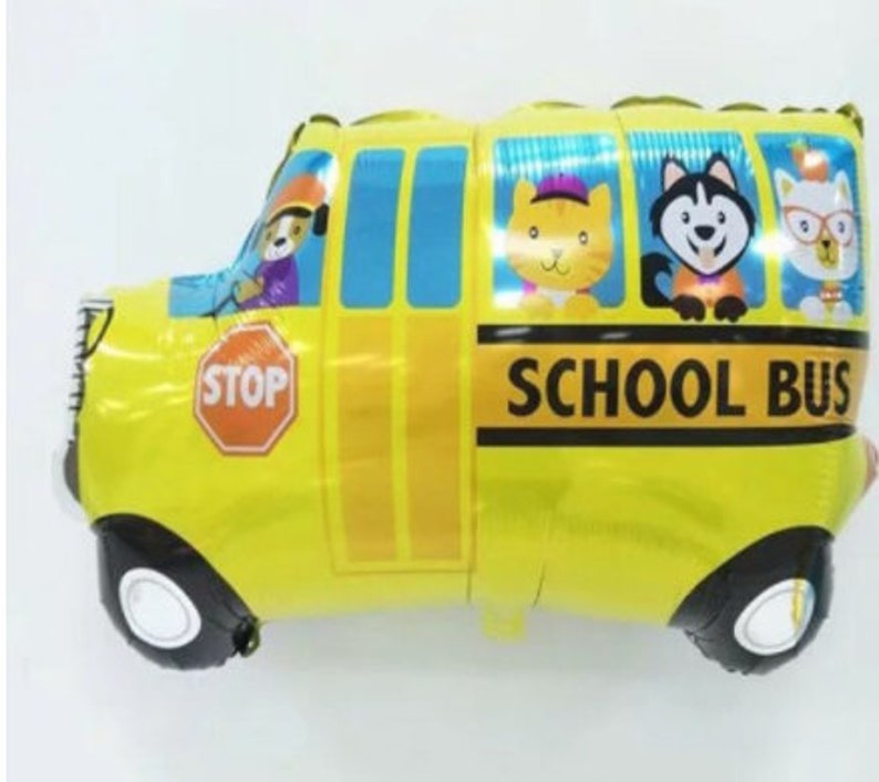 Transportation Party Balloon School Bus Monster Truck Fire | Etsy