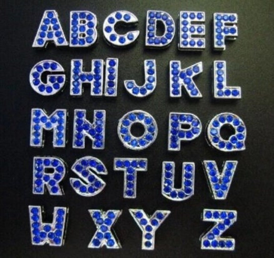 8mm Blue Rhinestone Slider Letters DIY Custom Name Letters - Etsy