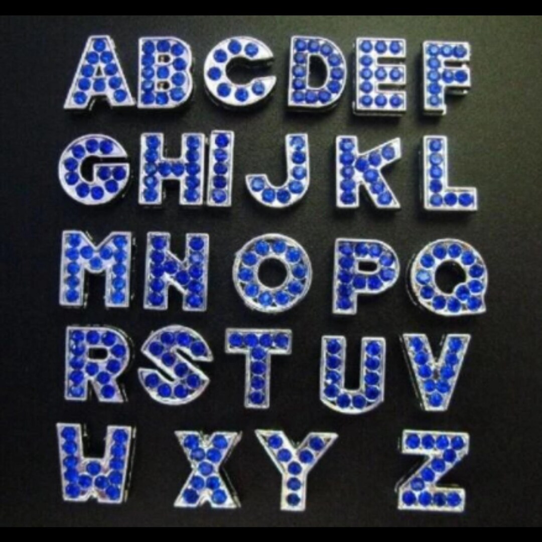 8mm Blue Rhinestone Slider Letters DIY Custom Name Letters Slider ...