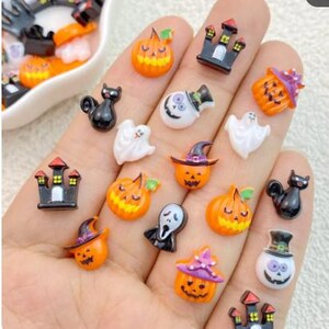 Mini Halloween Flatback Pumpkin, Ghost for Jewelry Making, Halloween ...