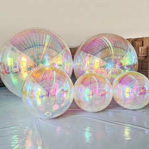 Large 4D Holographic Balloons: Rainbow Party Wedding Decorations - Etsy