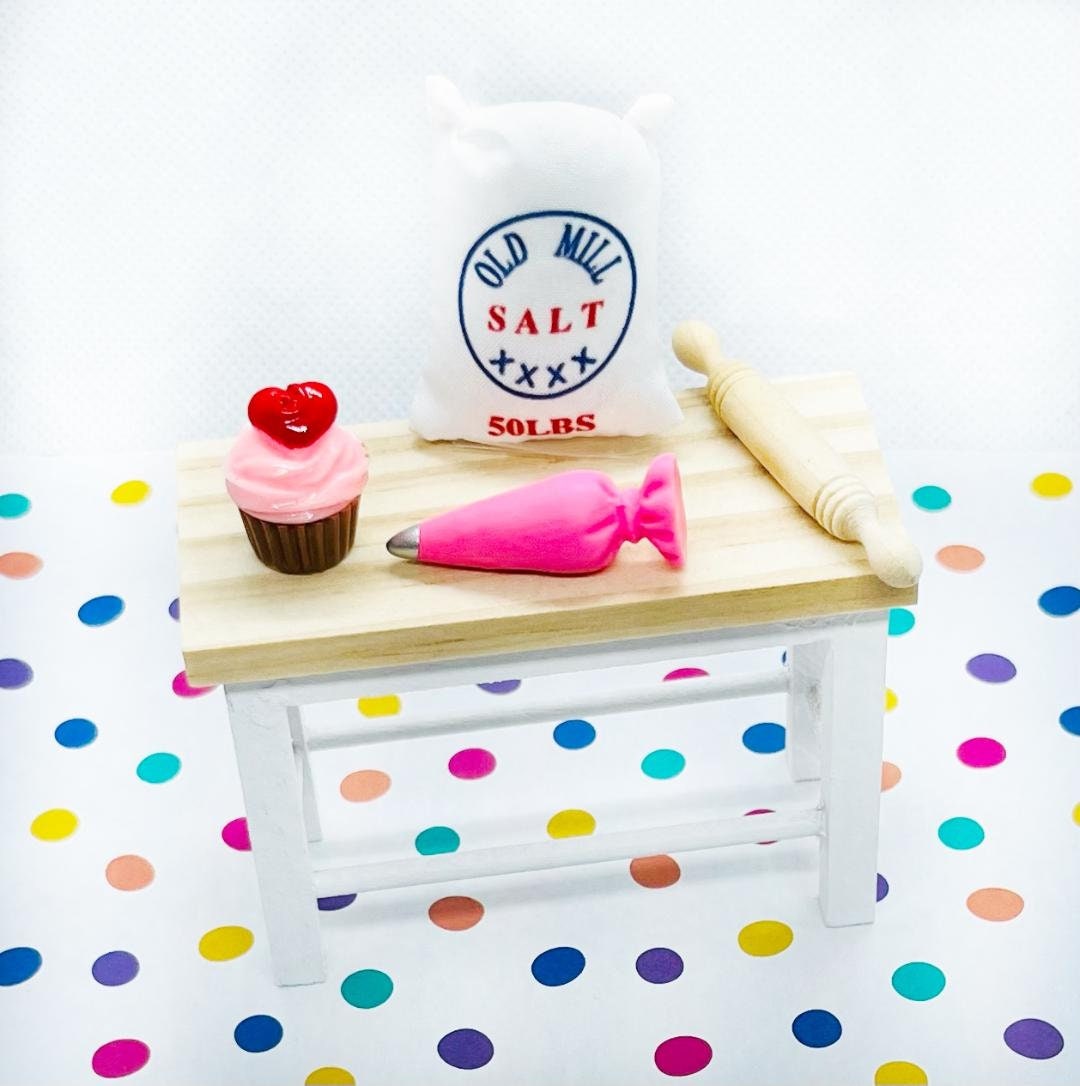 Elf Baking Cupcake Icing Rolling Pin 4 Piece Set Dollhouse Kitchen ...