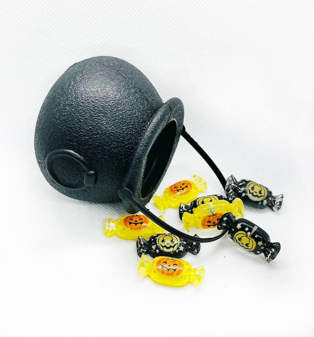 Miniature Cauldron Bucket Halloween Candy for Dolls Elf Prop Miniature ...