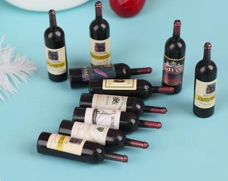 Miniature Wine Bottles Dollhouse 1:6 Scale 5 Piece or 10 Piece - Etsy