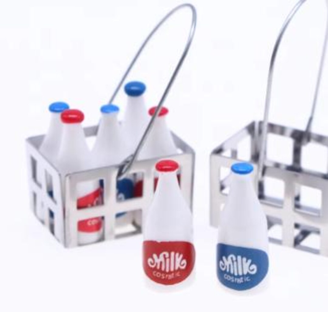 Miniature Crate of Milk Bottles Dollhouse Milk Delivery Elf Prop - Etsy