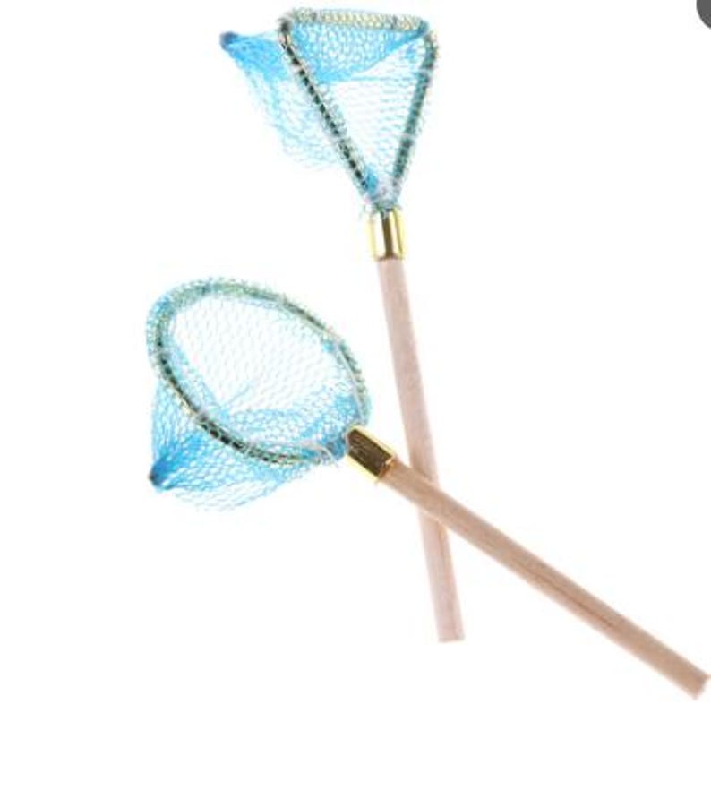 Elf Prop Miniature Fishing Pole Nets Fake Fish Dollhouse Accessory 12 ...