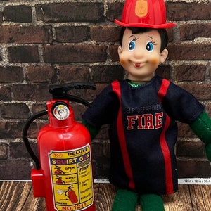 Doll Fire Fighter Outfit Elf Prop Fits 12" Dolls Mini Fire Extinguisher ...